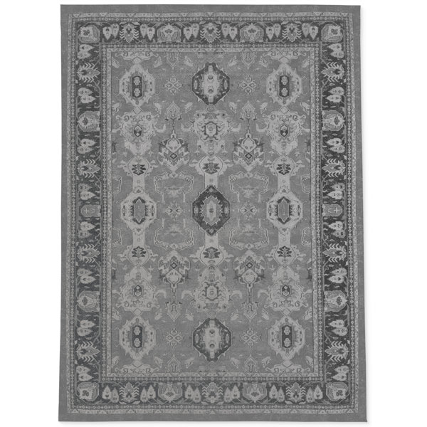 Langley Street Tapis oriental gris / gris anthracite intérieur / extérieur Dife - Wayfair Canada